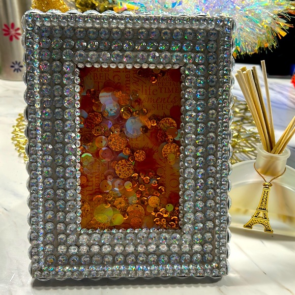 Hand Crafted | Accents | Frame 4x6 Hand Designed With Iridescent Gems ...